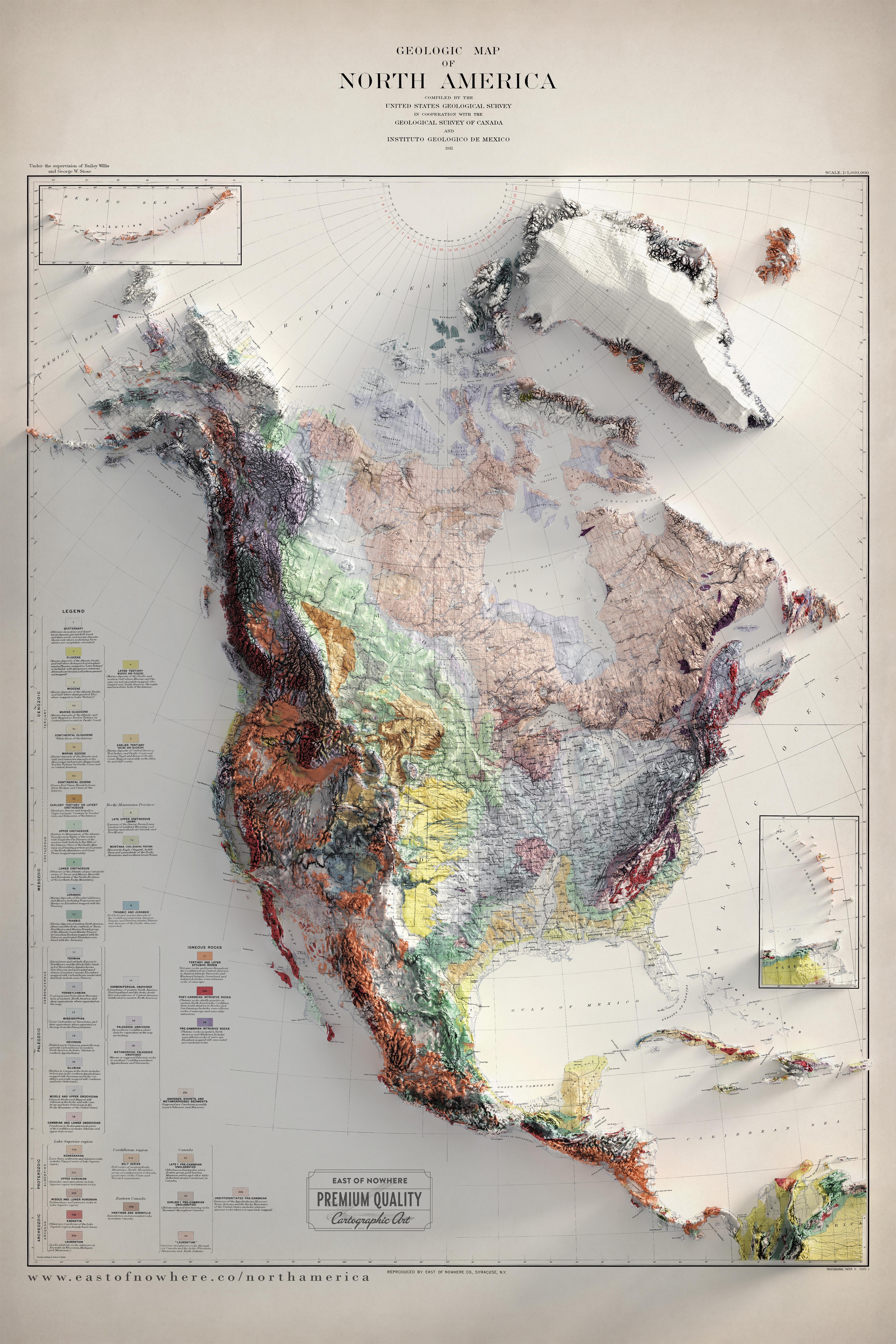 Geologic Map of North America, 1911 – danelabonte